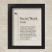 TRANSPARENT Social Work Definition Print Social Worker Gift Coworker ...
