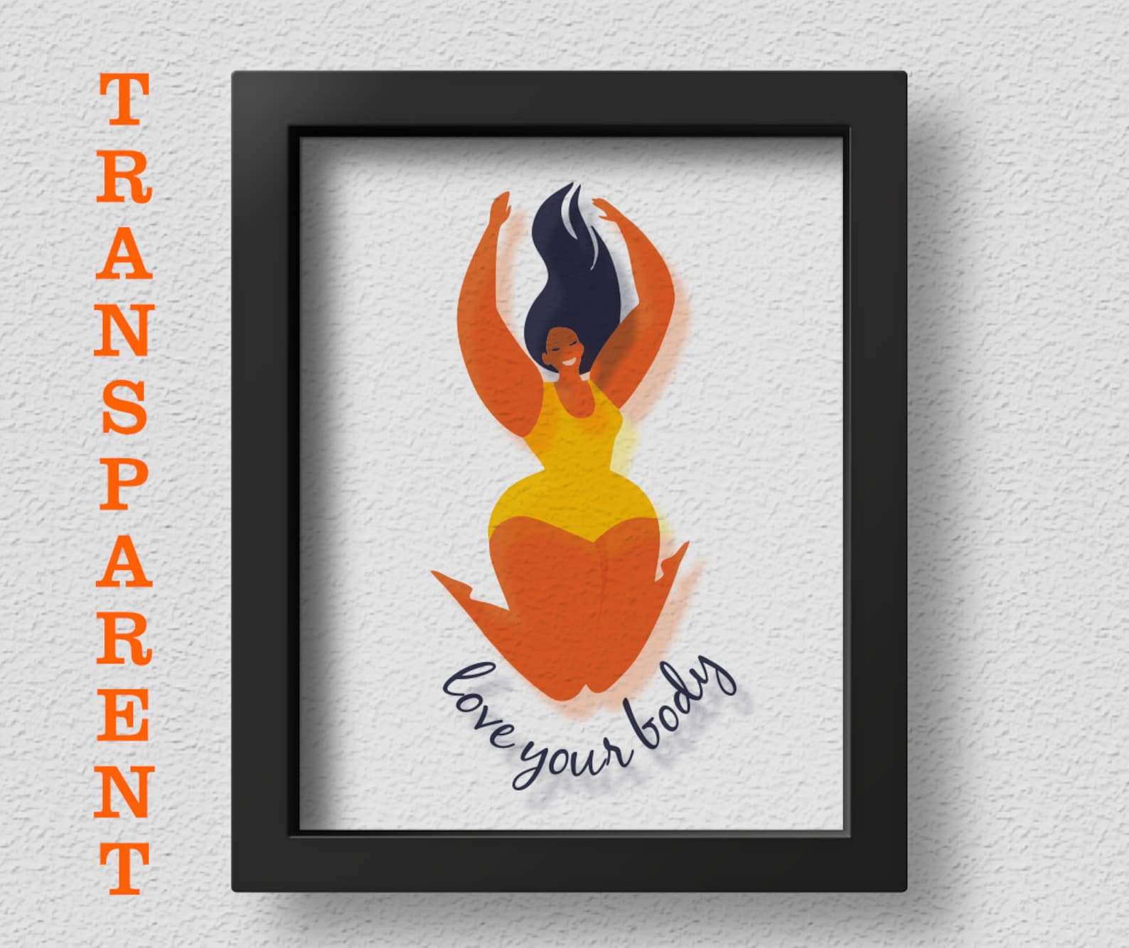 TRANSPARENT Love Your Body Poster Body Positive Wall Art - Etsy