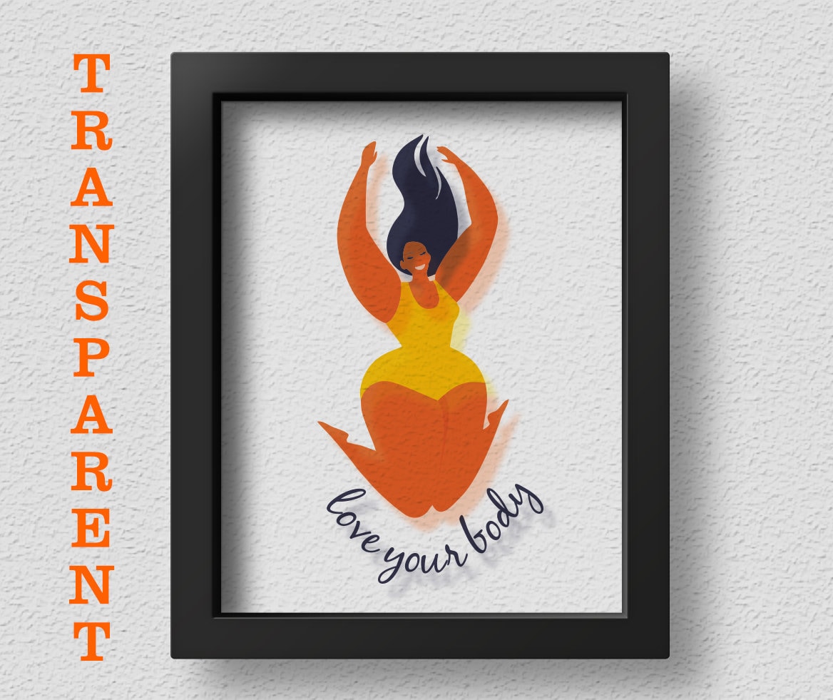 TRANSPARENT Love Your Body Poster Body Positive Wall Art - Etsy