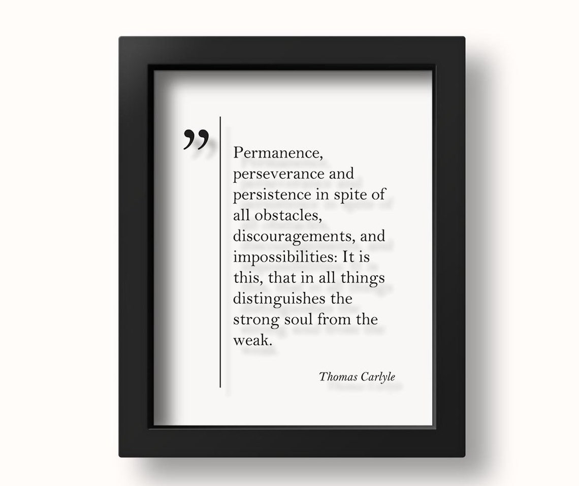 TRANSPARENT Thomas Carlyle Quote Thomas Carlyle Wall Art Motivational ...