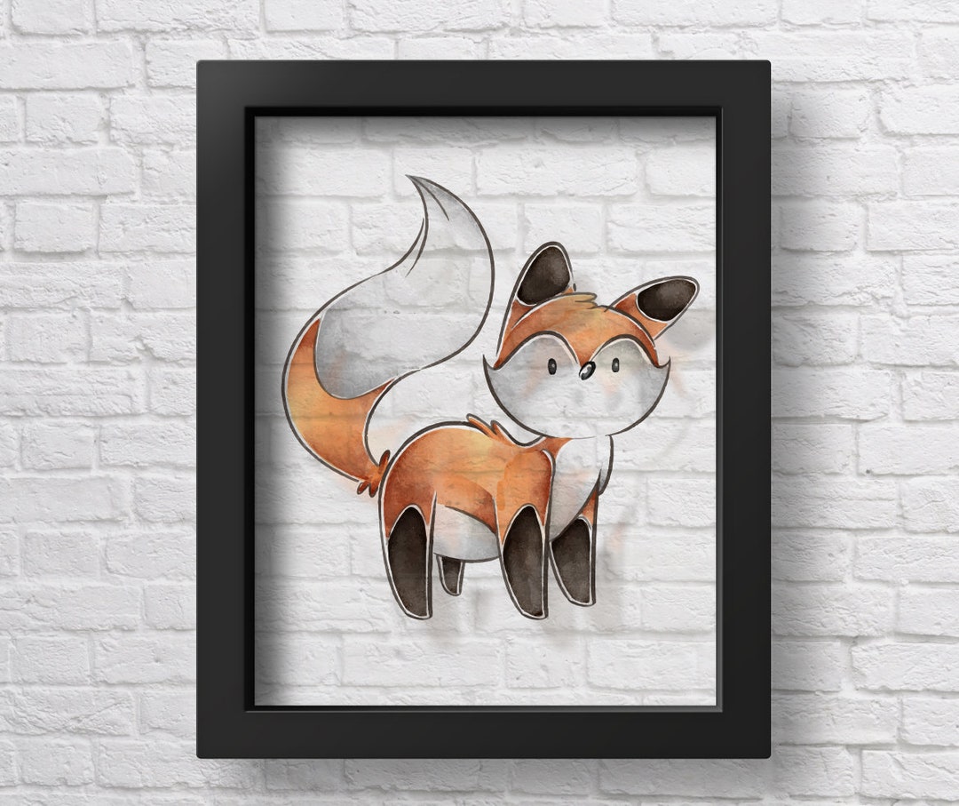 TRANSPARENT Nursery Wall Art, Cute Fox Poster, Nursery Wall Decor ...