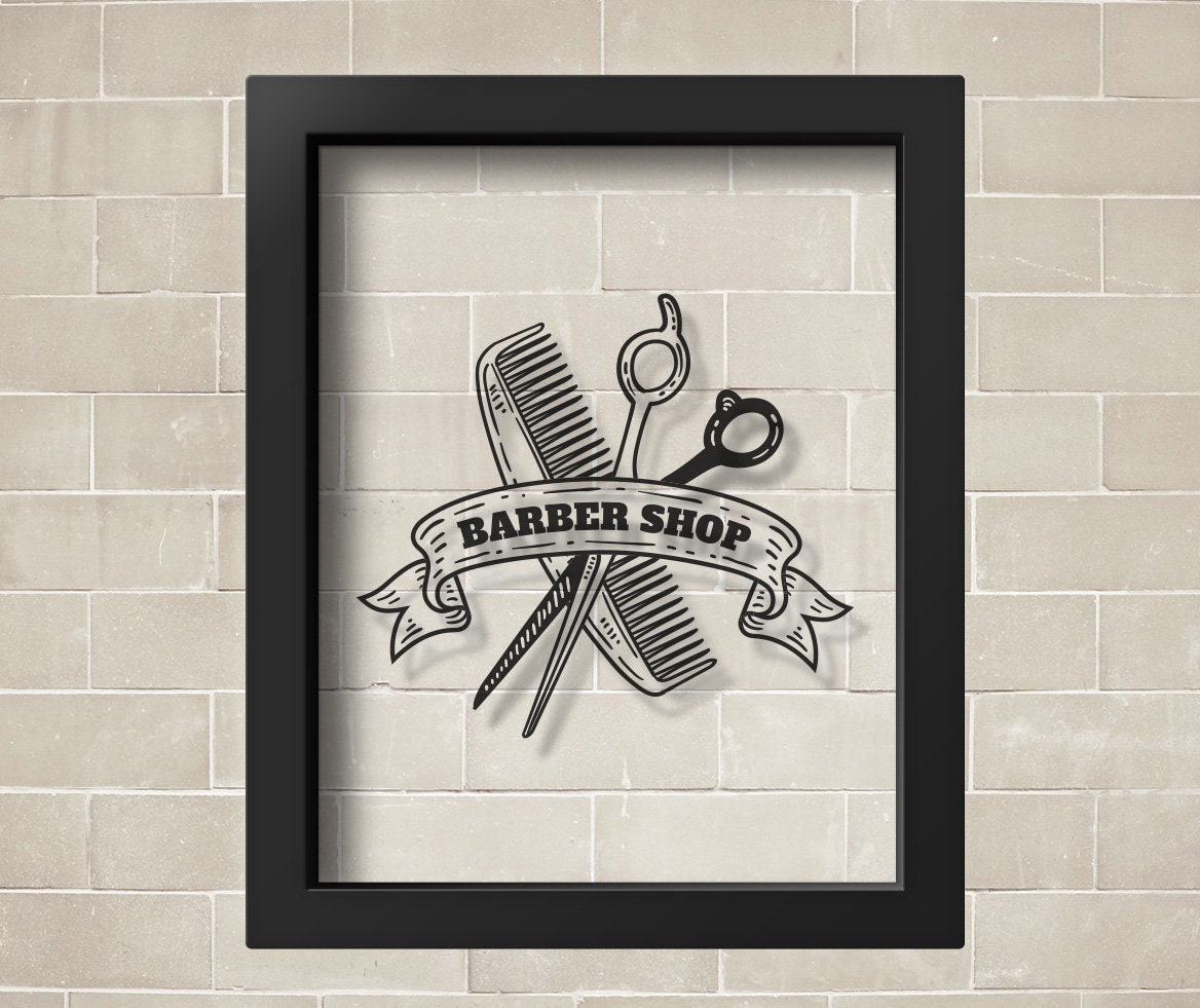 TRANSPARENT Barber Gift Vintage Barbershop Poster Barbershop Decor ...