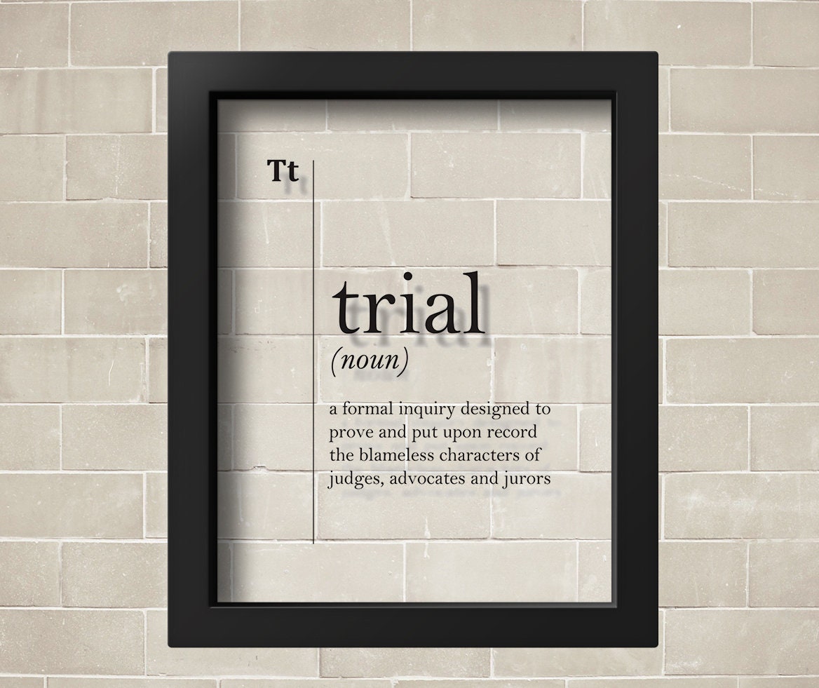 TRANSPARENT Trial Definition Print Funny Lawyer Gift Law Art Lawyer ...