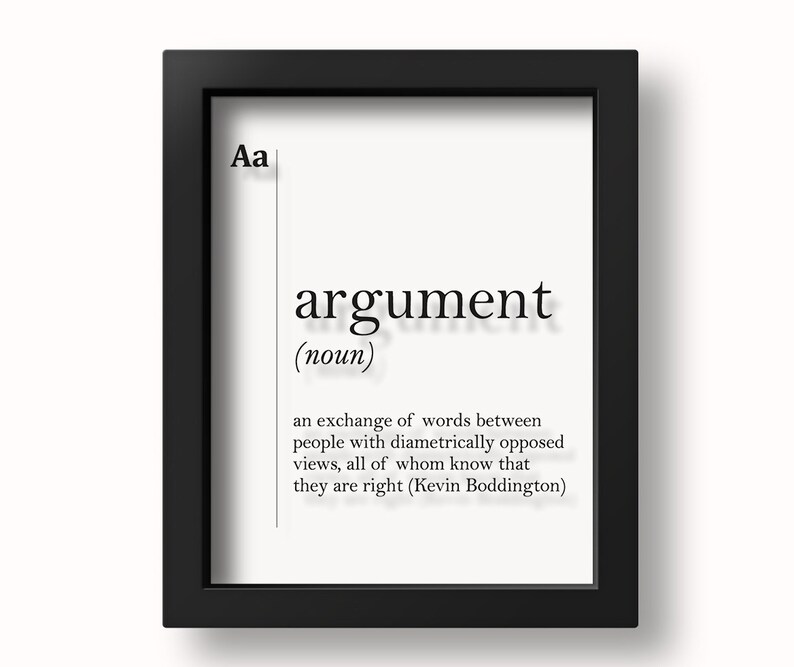 TRANSPARENT Argument Definition Print Argument Poster Office | Etsy