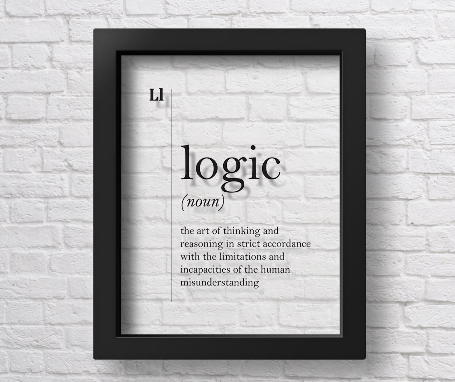 TRANSPARENT Logic Definition Print Logic Quote Logic Poster Gift Office