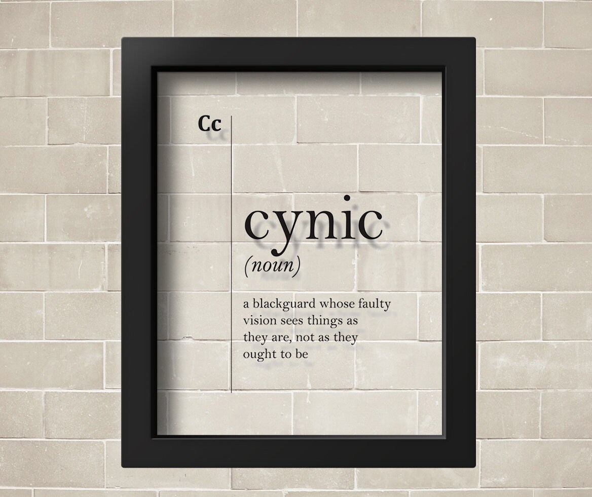 TRANSPARENT Cynic Definition Poster Cynicism Gift for Cynic Dorm Wall ...
