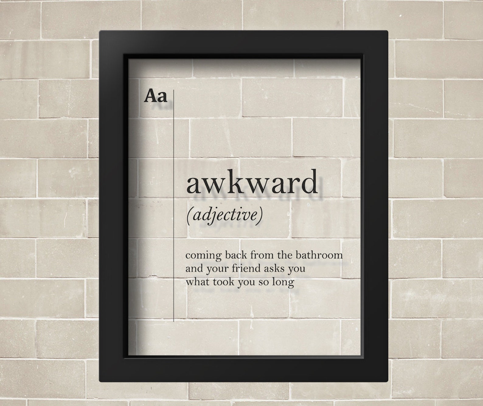 TRANSPARENT Awkward Funny Definition Print Dorm Decor Gift for Friend ...