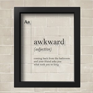 TRANSPARENT Awkward Funny Definition Print Dorm Decor Gift for Friend ...