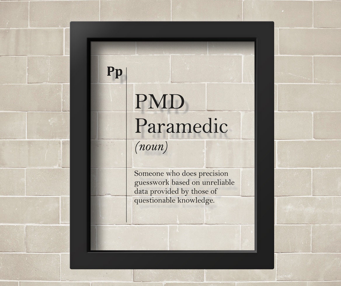 TRANSPARENT Paramedic Definition Poster, PMD Gift, Paramedic Office ...
