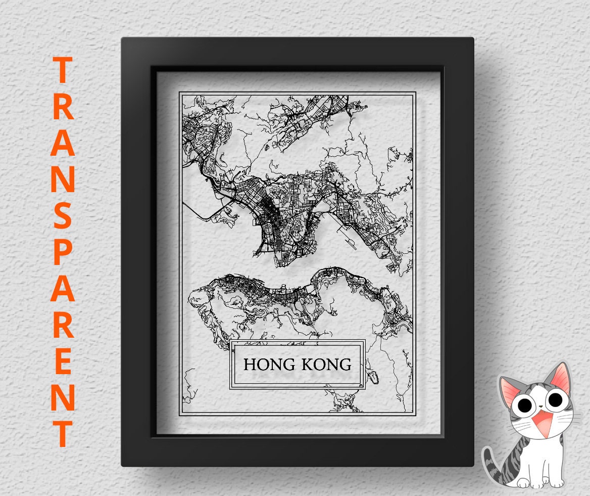 TRANSPARENT Hong Kong City Map Detailed Hong Kong Map Hong Kong Wall ...
