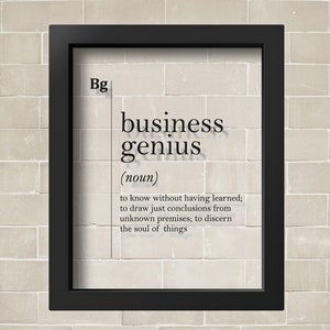 TRANSPARENT Business Genius Definition Poster, Businessman Gift ...