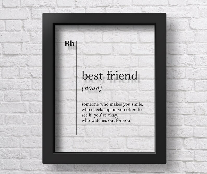 TRANSPARENT Best Friend Definition Print Romantic Family Friend Gift ...