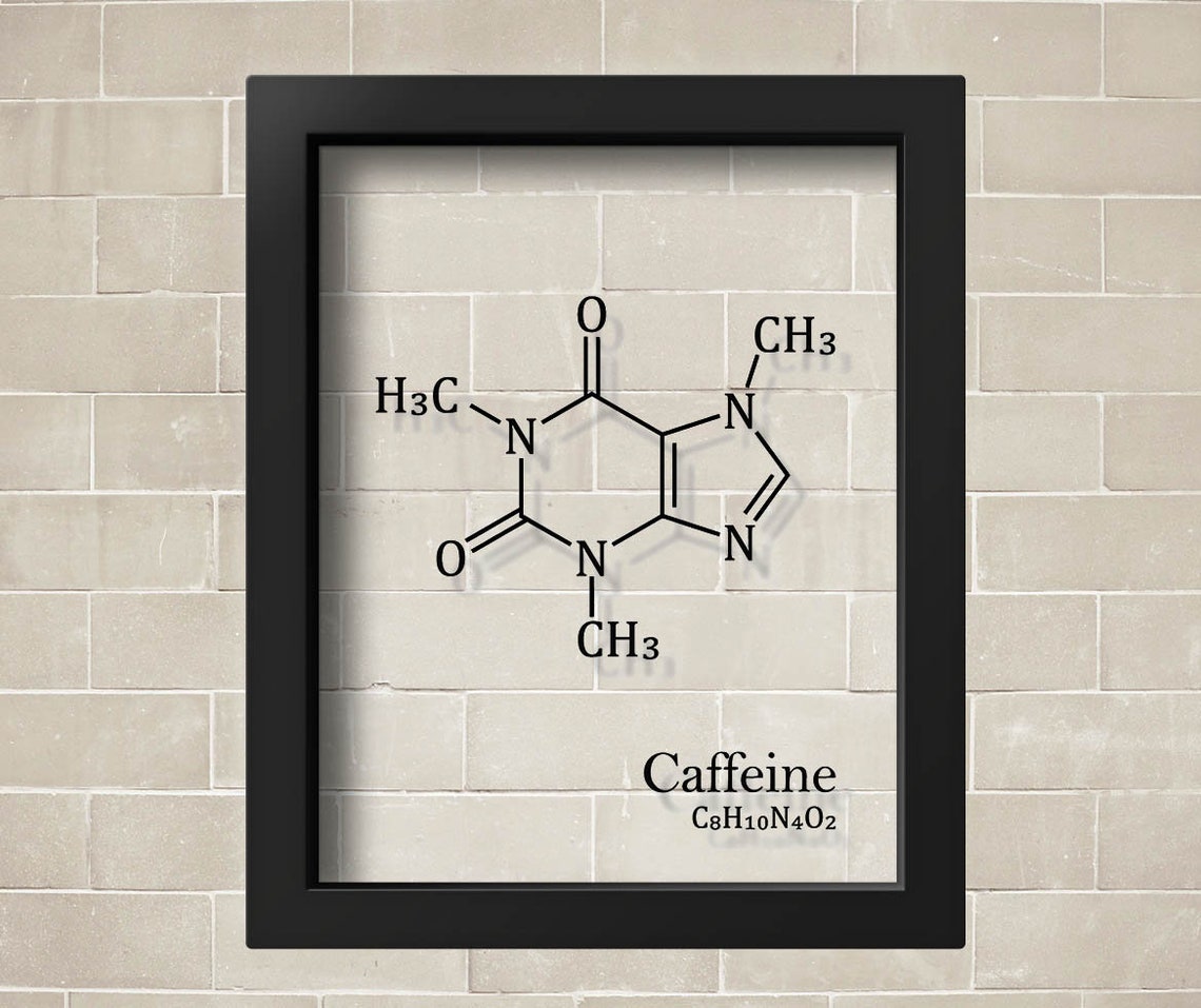 Transparent Caffeine Molecule Coffee Print Coffee Wall Art Cafe Decor ...