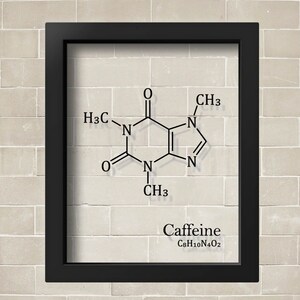 Transparent Caffeine Molecule Coffee Print Coffee Wall Art Cafe Decor ...