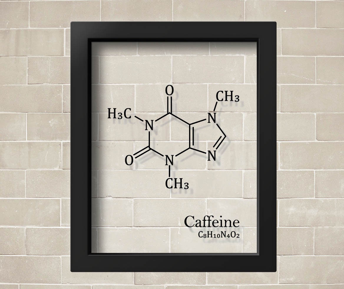 Transparent Caffeine Molecule Coffee Print Coffee Wall Art Cafe Decor ...