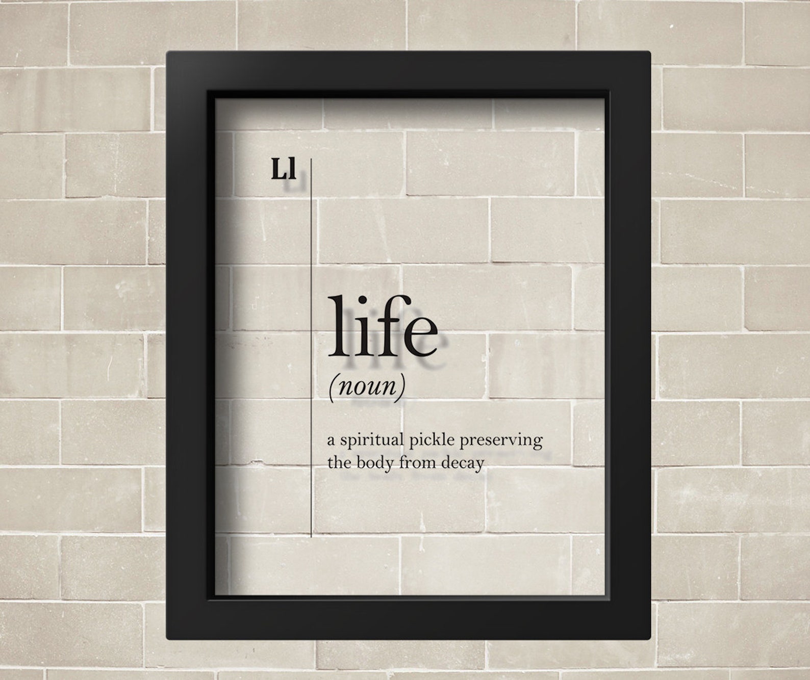 TRANSPARENT Life Definition Print Family Gift Home Wall Decor Friend ...