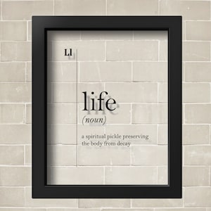 TRANSPARENT Life Definition Print Family Gift Home Wall Decor Friend ...