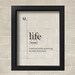 TRANSPARENT Life Definition Print Family Gift Home Wall Decor Friend ...