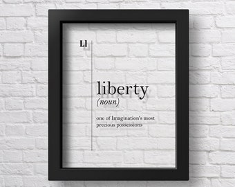 Liberty Definition Print Liberty Poster Politics Quotes Liberty Gift ...