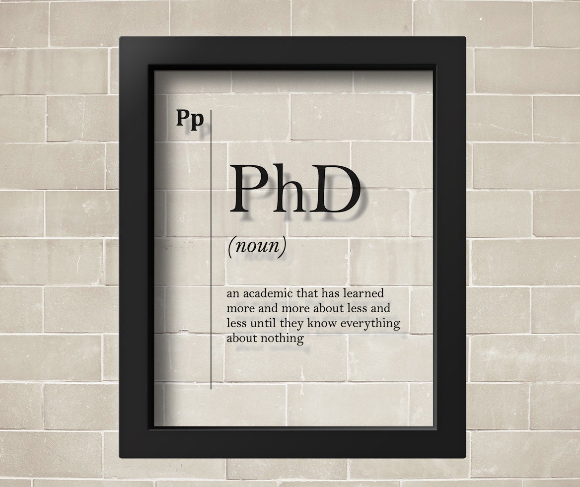 TRANSPARENT Phd Definition Print Phd Gift for Teacher Philosophy Funny ...