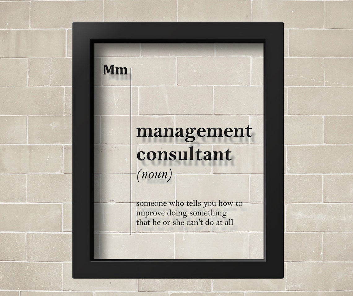 TRANSPARENT Management Consultant Definition Print Gift for Manager ...