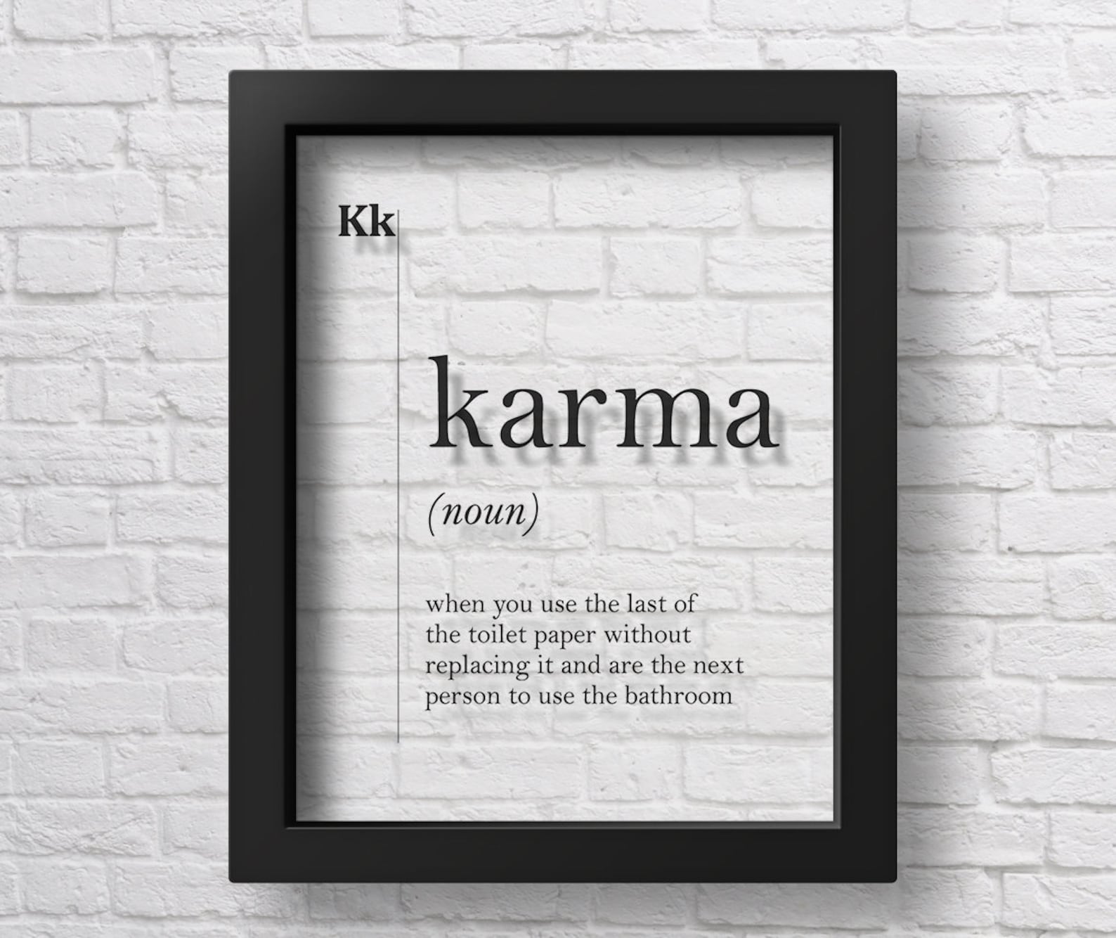 Transparent Karma Definition Print Karma Poster Bathroom Wall Decor ...