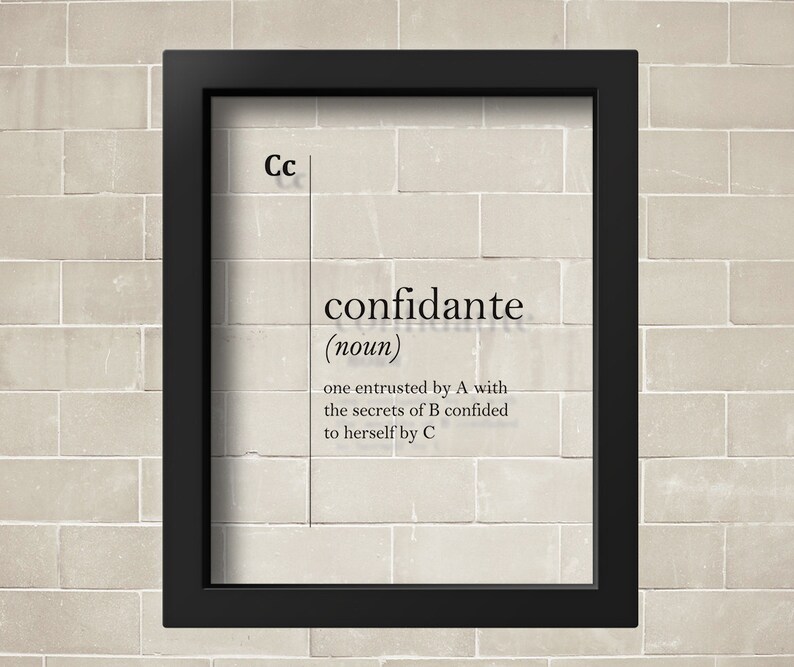 TRANSPARENT Confidante Definition Print Woman Gift Best Friend - Etsy
