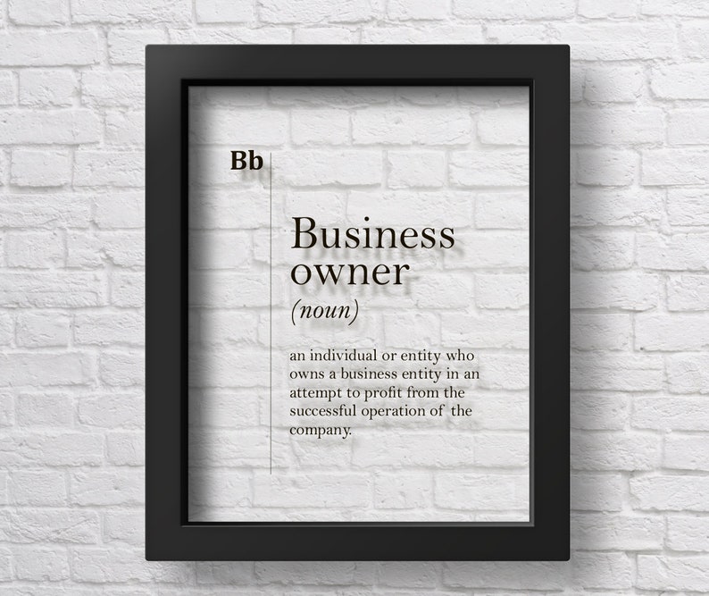 TRANSPARENT Business Owner Definition Poster Businessman - Etsy