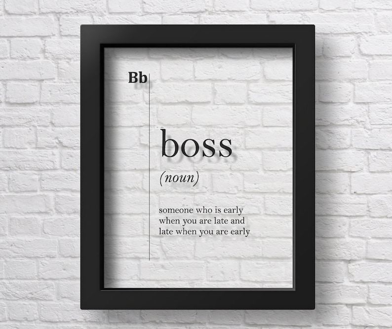 TRANSPARENT Boss Definition Poster, Boss Gift, Coworker Gift Boss Print ...
