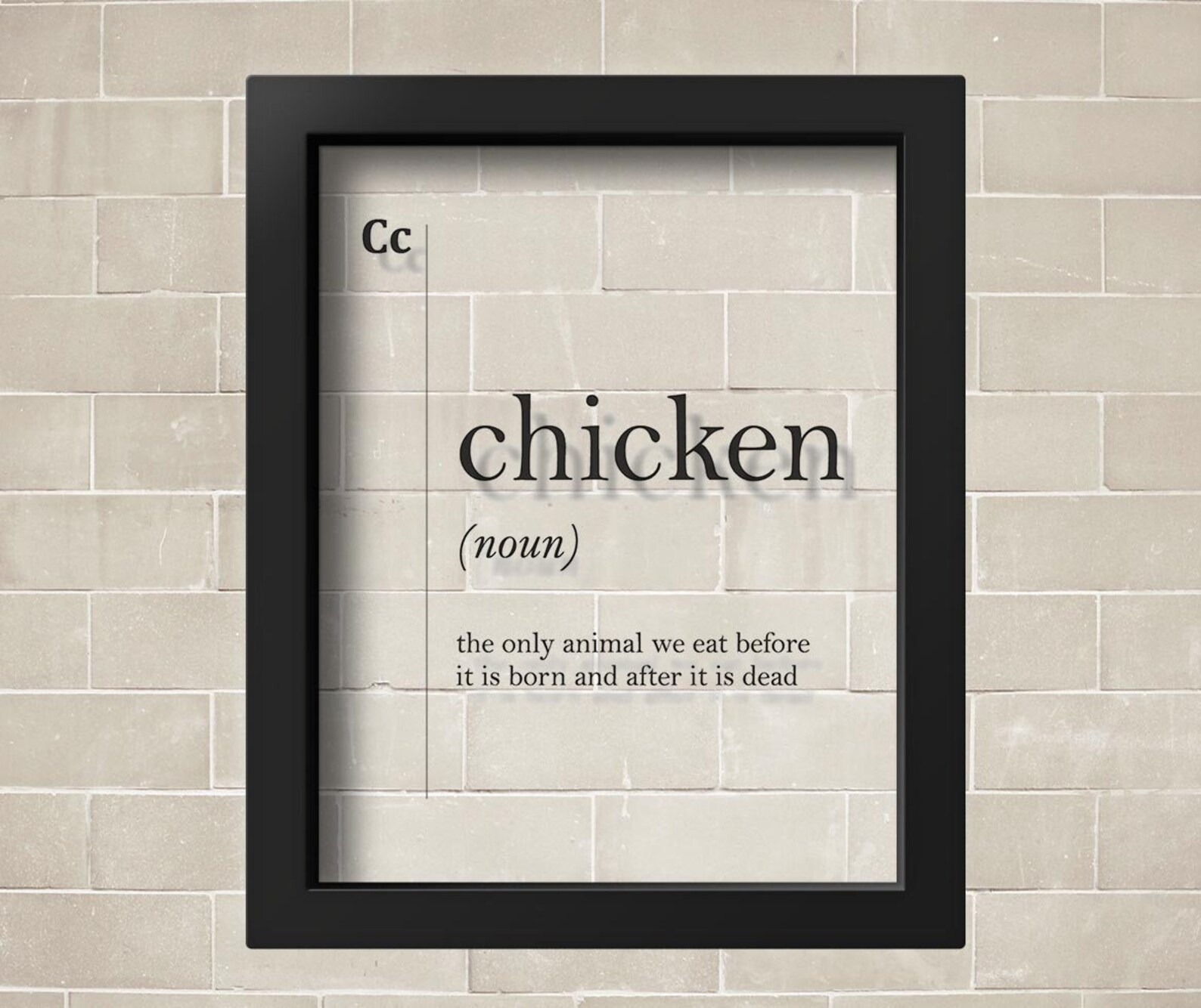 TRANSPARENT Chicken Definition Poster Kitchen Wall Decor Kitchen Wall ...