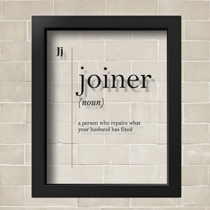 TRANSPARENT Joiner Definition Print Gift for Husband Workshop Decor ...