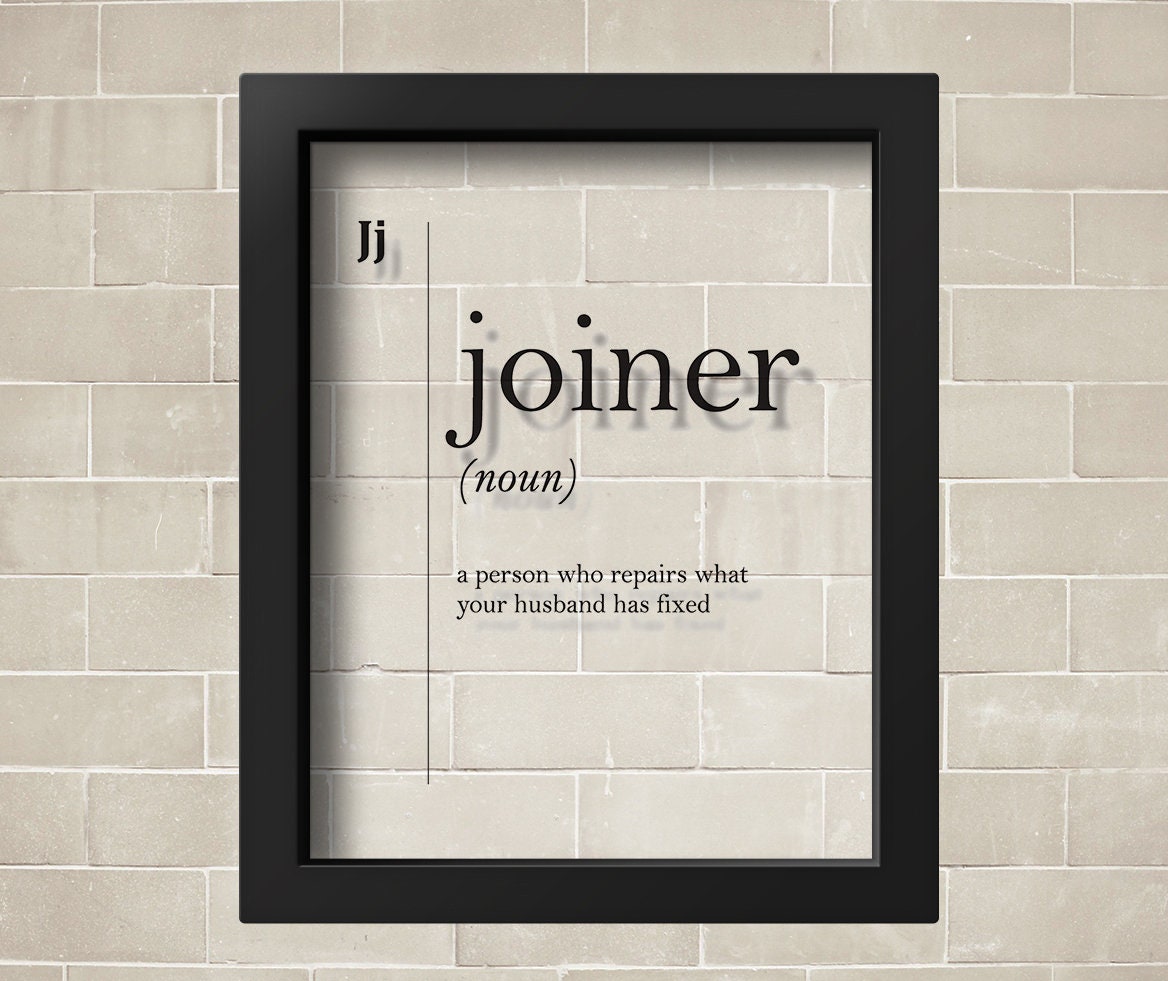 TRANSPARENT Joiner Definition Print Gift for Husband Workshop Decor ...