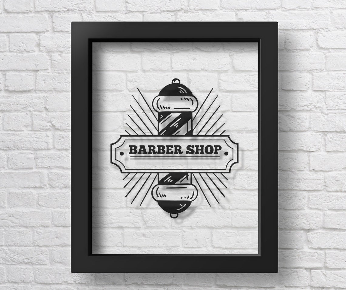 TRANSPARENT Vintage Barbershop Poster Barbershop Decor Barbershop Wall ...