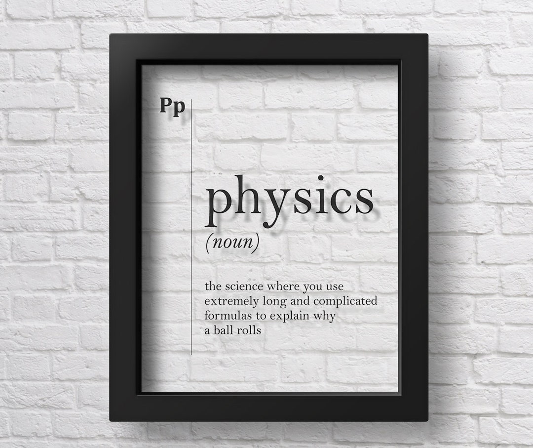 TRANSPARENT Physics Definition Poster Science Gift Funny Physics ...