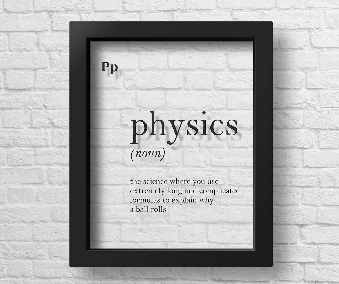 TRANSPARENT Physics Definition Poster Science Gift Funny Physics ...