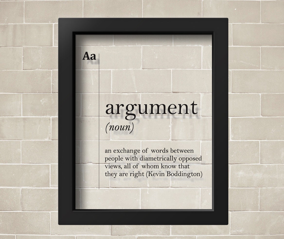 TRANSPARENT Argument Definition Print Argument Poster Office Wall Art ...