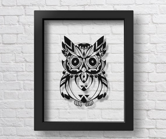 TRANSPARENT Owl Poster Geometric Owl Print Minimalist Owl | Etsy
