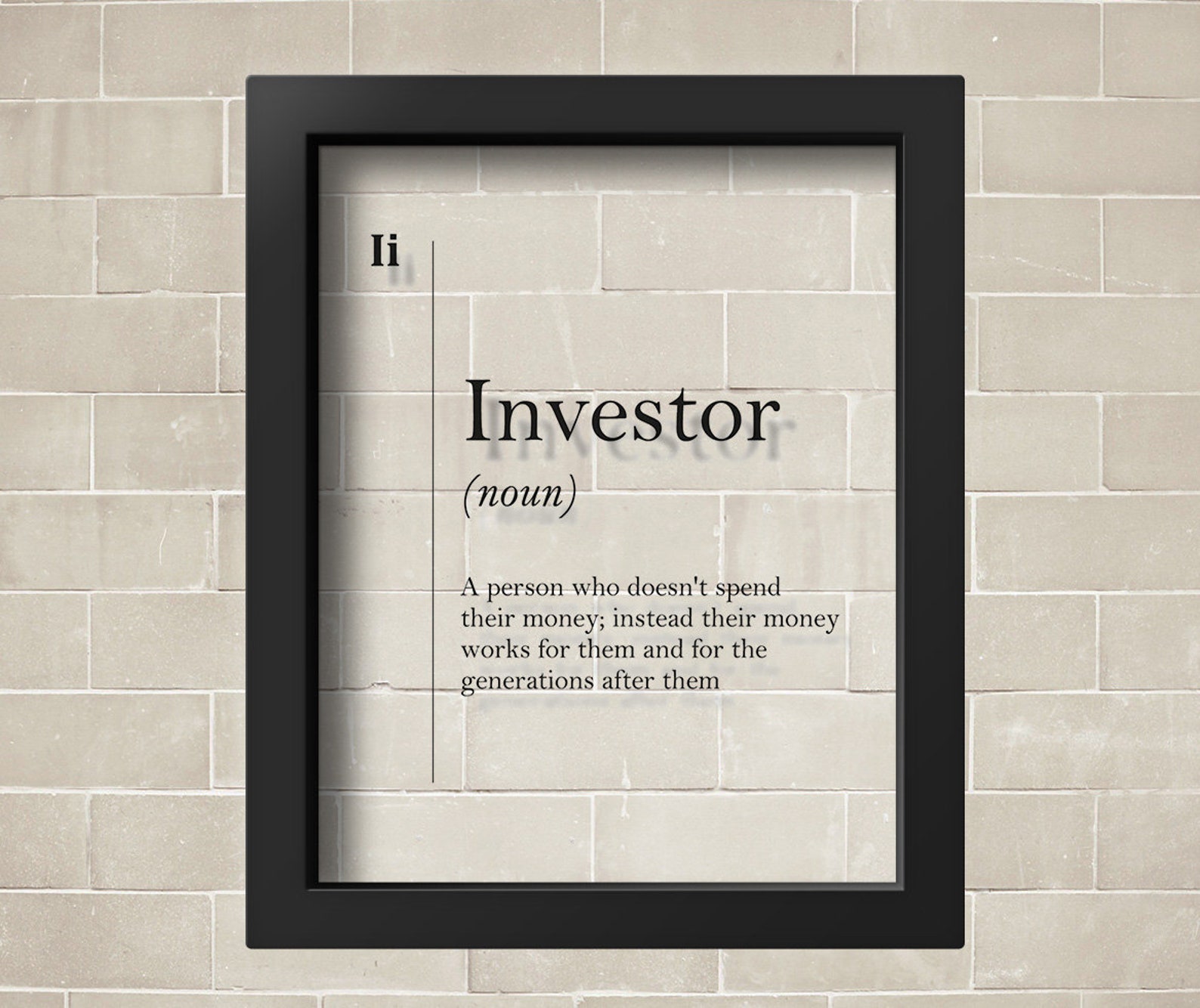 TRANSPARENT Investor Poster Investor Definition Investor - Etsy