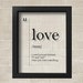TRANSPARENT Funny Love Definition Print Valentines Gift Family ...