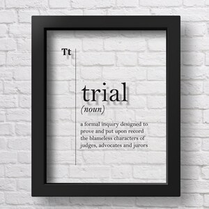 TRANSPARENT Trial Definition Print Funny Lawyer Gift Law Art Lawyer ...