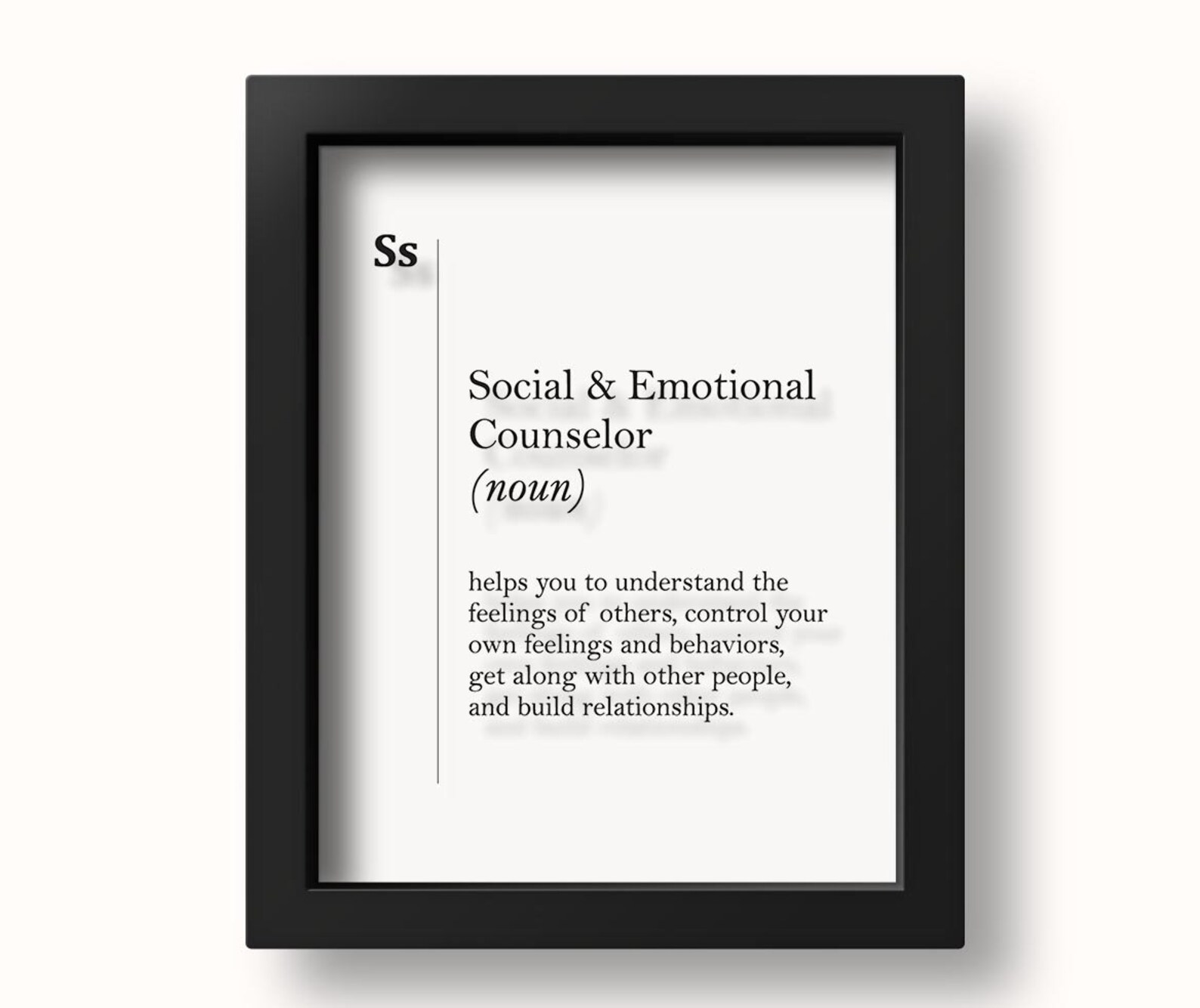 TRANSPARENT Social & Emotional Counselor Poster College Coworker Gift ...