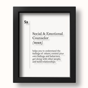 TRANSPARENT Social & Emotional Counselor Poster College Coworker Gift ...