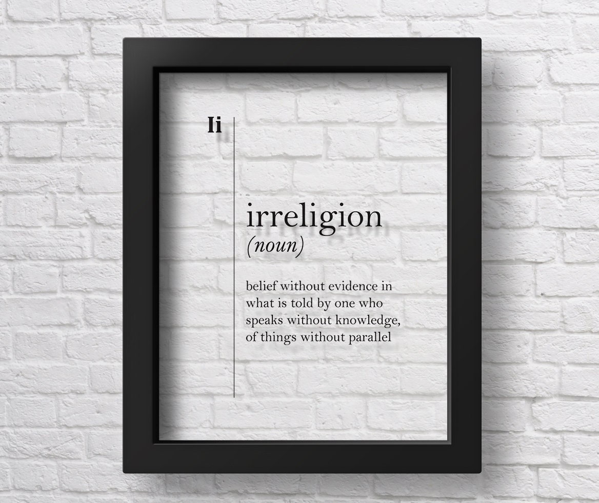 TRANSPARENT Irreligion Definition Atheism Print Art Atheist Gift Poster ...