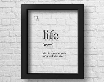 TRANSPARENT Life Definition Print Family Gift Home Wall Decor | Etsy