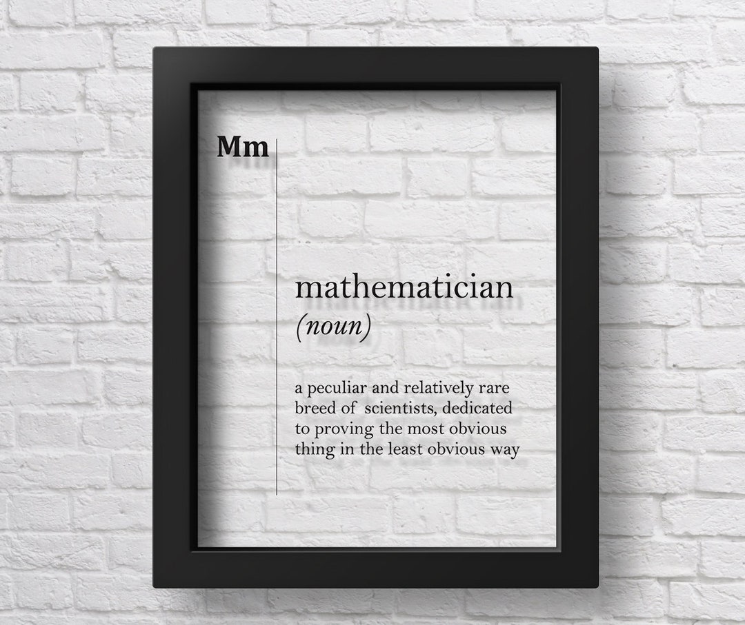 TRANSPARENT Mathematician Definition Print Maths Teacher Gift ...
