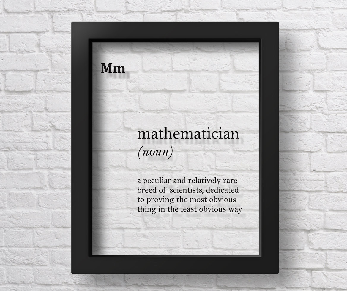 TRANSPARENT Mathematician Definition Print Maths Teacher Gift - Etsy