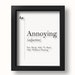 TRANSPARENT Annoying Definition Print Funny Office Wall Art ...