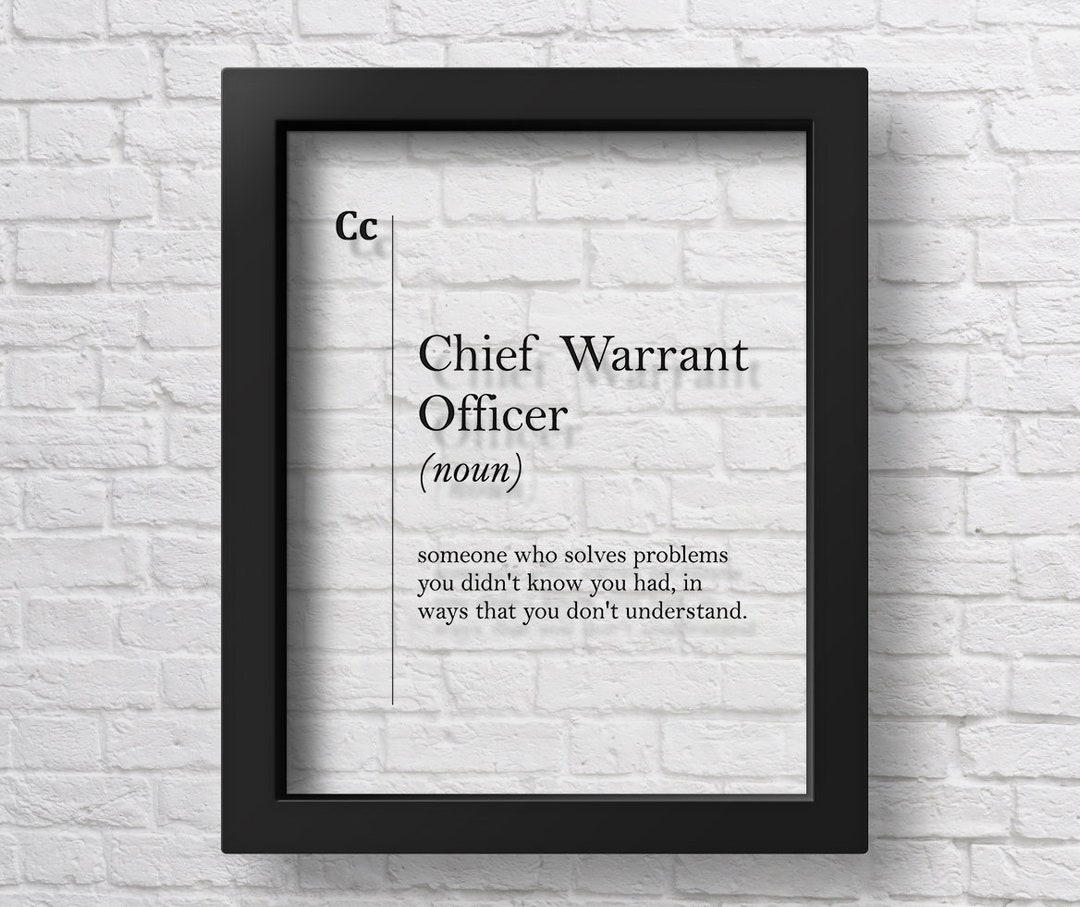 TRANSPARENT Chief Warrant Officer Definition Poster, Chief Warrant ...