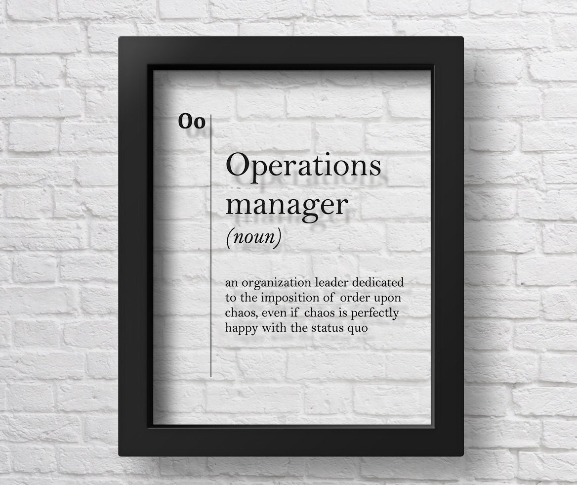 TRANSPARENT Operations Manager Definition Print Gift for Coworker Boss ...