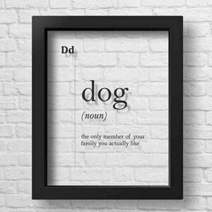 TRANSPARENT Dog Funny Definition Print Dog Owner Gift Dog Lover Gift ...